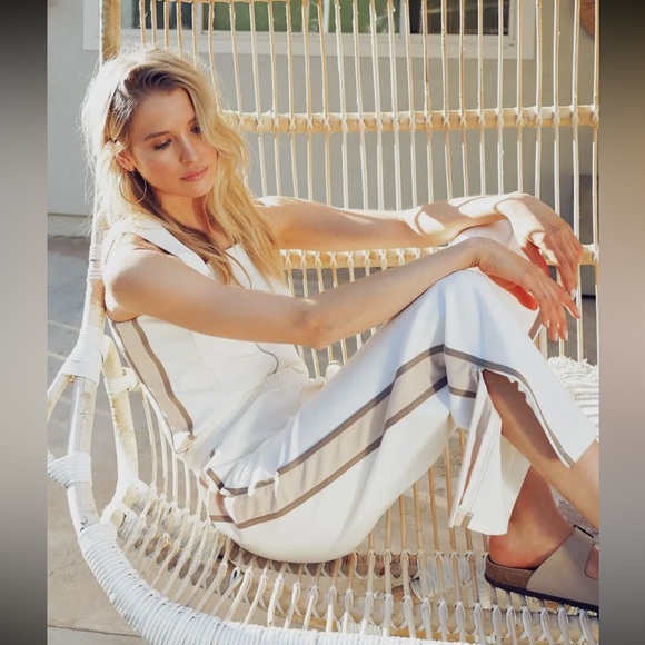 Mystree | Pants & Jumpsuits | 89 Mystree Ponte Striped Set Wide Leg ...